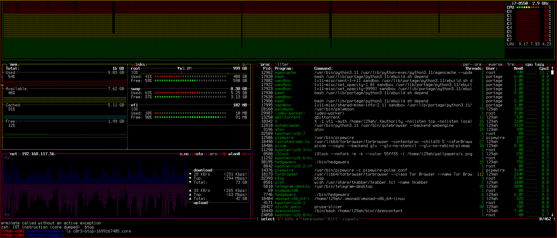 [BUG] btop crashes every few weeks or so in sendto() (?) · Issue #658 · aristocratos/btop · GitHub
